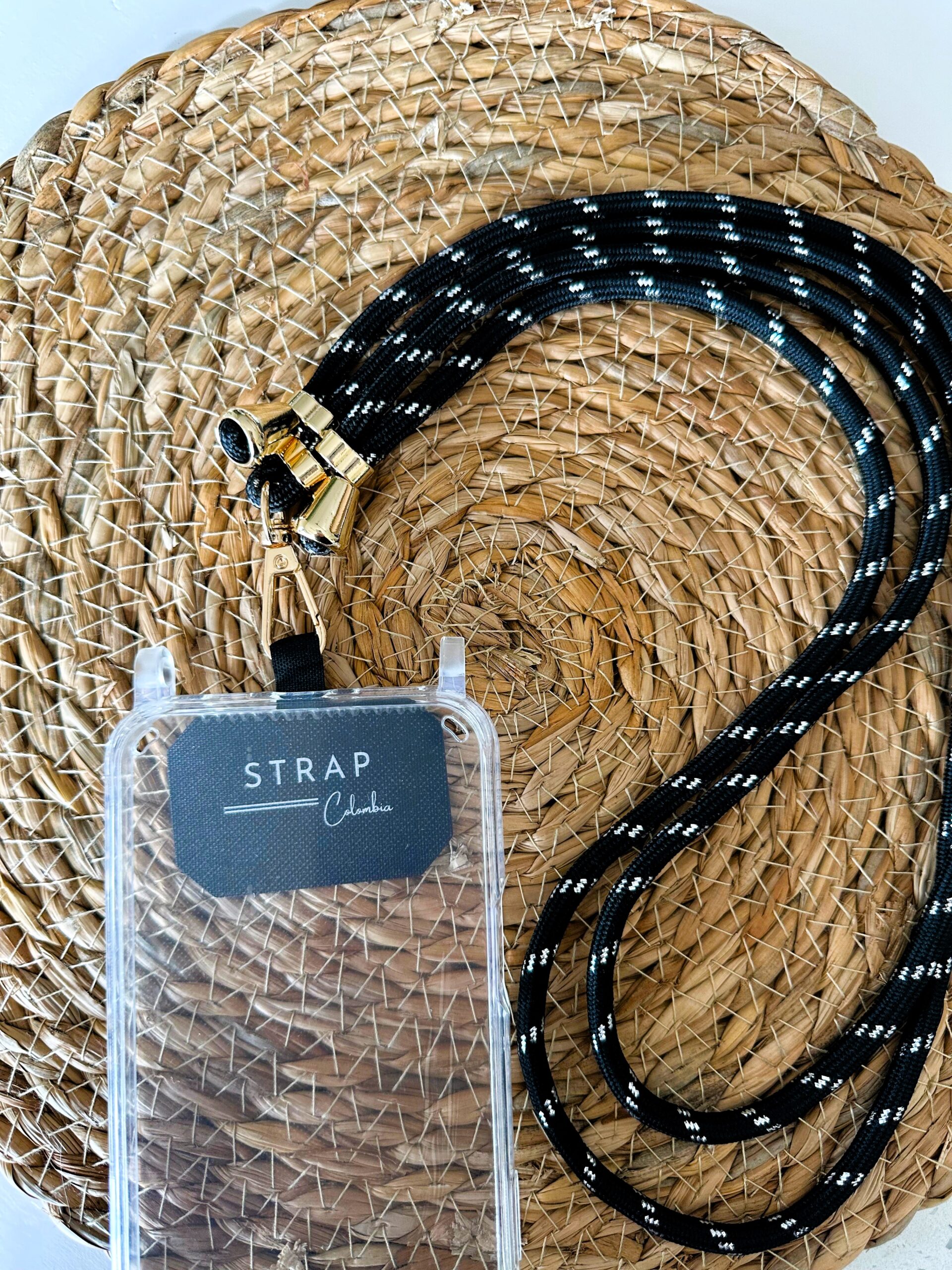 Cordón Negro Plateado + Adaptador – Strap Colombia